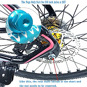 WADEKING Bike Pegs 4.3" Length, Fit 3/8 inch Axles, for Freestyle BMX Bikes and All Kinds of Bicycles, Durable, Stylish Non-Slip Carving（2 Pieces）(Light Blue)