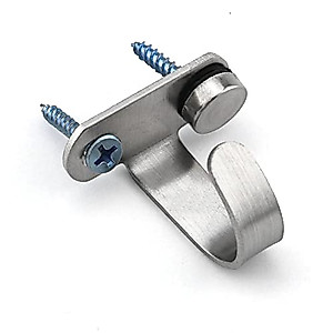 DGHAOP 8pcs Stainless Steel Screw Mounted Ceiling Hooks with Screws, Under-Shelf Towel/Robe Clothes Hook Heavy Duty Coat Hook Hanger, Silver Tone