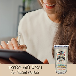 ZANIION Social Worker Gifts For Women Tumbler, Best Social Worker Gifts - Appreciation Gift For Social Workers - Funny Social Works Birthday Gift Ideas Coffee Cup 20oz