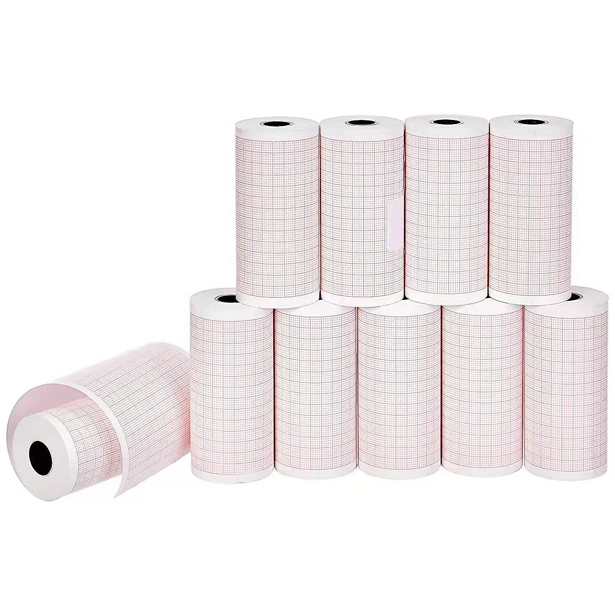 10 Rolls LongTeco ECG Paper 80mm EKG Paper Fits for E.dan SE-300,SE-3 and SE-301, fits for CON.TEC ECG300G and ECG-600G, fits for Bio.care iE 300 and iE3