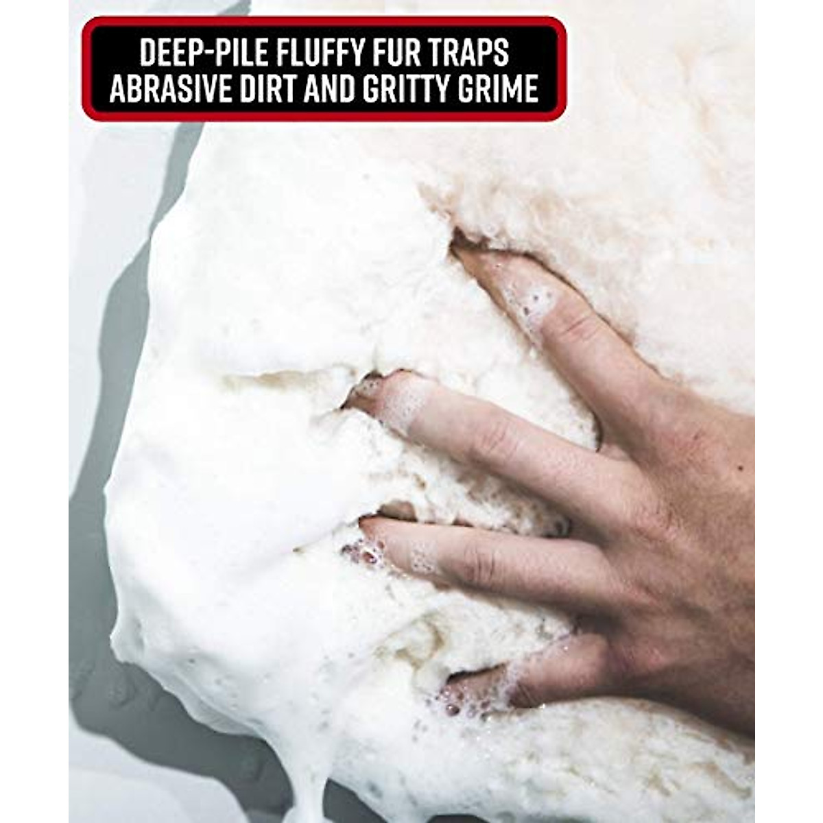 Adam's 10” Professional Wool Wash Pad - Plush Synthetic Car Wash Pad is Gentle On Auto Paint & Accessories Without Worry of Scratches or Swirls - Car Soap & Wax Safe Detailing Tool for Car or Truck