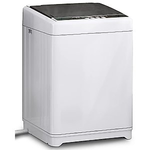 TABU Full-Automatic Washing Machine, 17.6lbs Portable Washing Machine with Dryer, 1.7 Cu Ft 2 in 1 Portable Washer with Drain Pump, 10 Wash Programs, LED Display, 8 Water Levels (White)