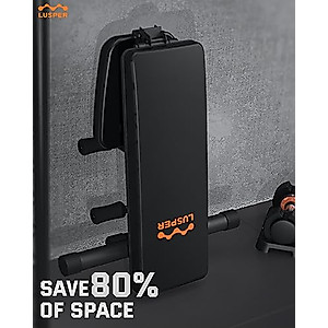 Lusper Adjustable Weight Bench Foldable - 600 Lb Stable Workout Bench, 5 Sec Fast Folding Multi-Purpose for Full Body Workout