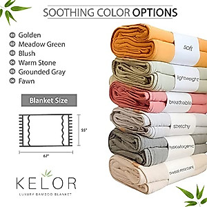 KELOR Luxury Bamboo Wrap Blanket - Single Sided - Stretchy, Lightweight, Soft & Breathable - Cooling Viscose with Spandex, Versatile Wearable Travel Blanket - Shawl - Scarf - Baby Wrap - Grounded Gray