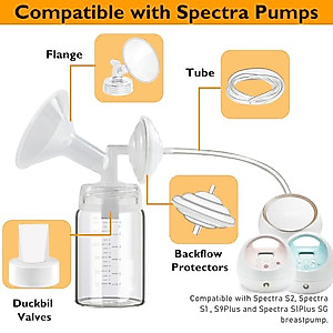 Backflow Protector 2PCS Tubing 2PCS and Duckbill Valves 4PCS Replacement Pump Part Compatible with Spectra S1 Spectra S2 Spectra 9 Plus,Replace Original Spectra Pump Parts