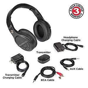 GOgroove TV Headphones Wireless for Seniors & Hearing Impaired – Easy Setup Plug and Play for TV Watching Headphones for Hard of Hearing – 10 Hour Battery Life, No Audio Delay, 2.4GHz RF Transmitter