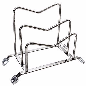DRNKS Lid Rack Cutting Board Shelf Holder 304 Stainless Steel Vertical Kitchen Household Cutting Board Seat Storage Rack Applicable to kitchen stove