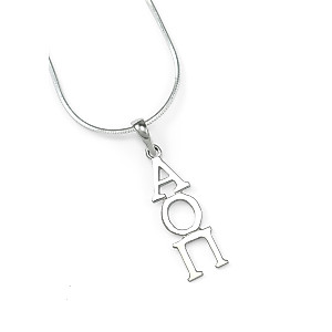 The Collegiate Standard Alpha Omicron Pi Sterling Silver Lavaliere with 18in Chain