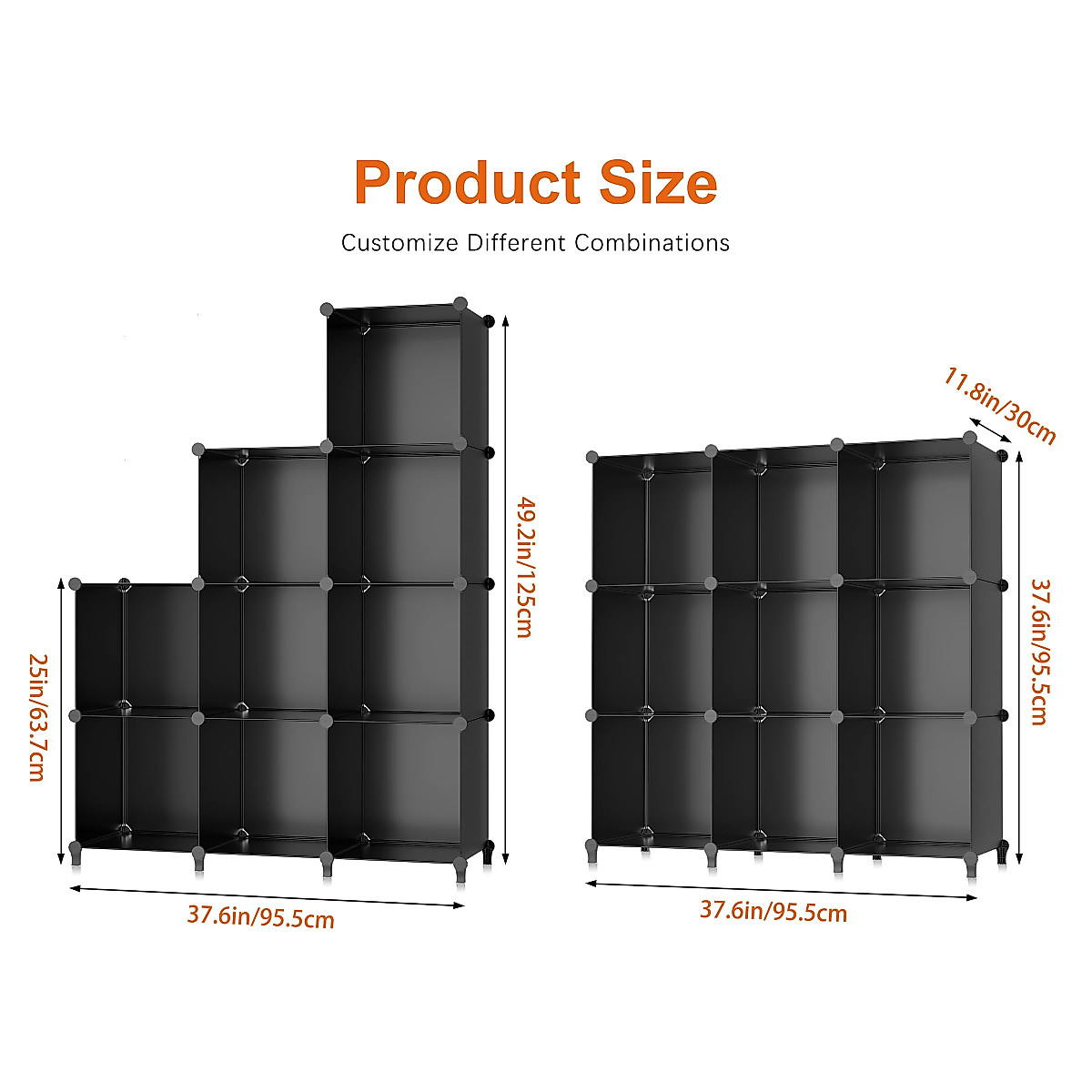 HOMIDEC Closet Organizer, 9-Cube Closet Organizers and Storage, Portable Closet Storage Shelves,Closet Organizer Storage Shelves, Clothes Storage Organizer for Garment Racks, Closet, Wardrobe