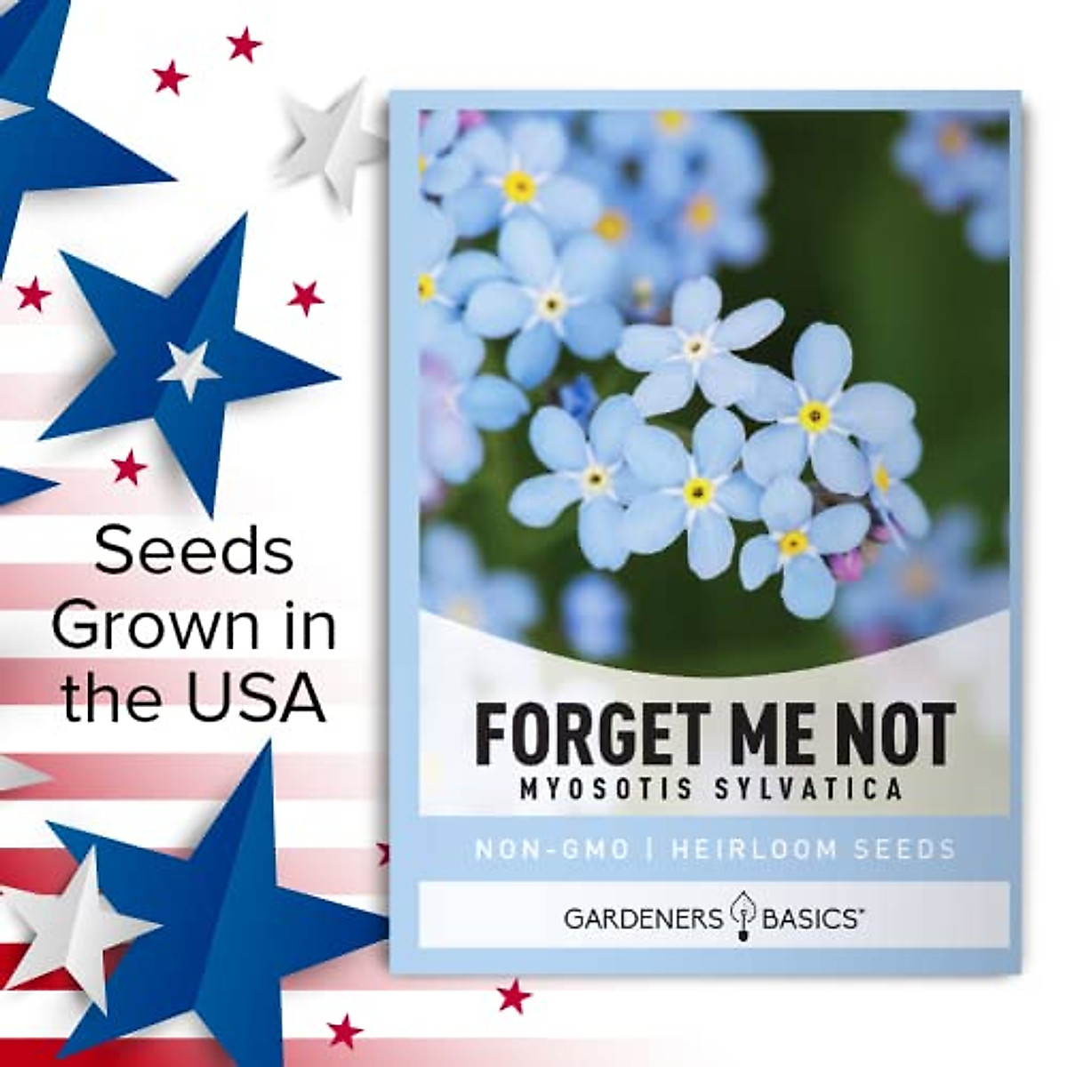 Forget Me Not Seeds for Planting - Myosotis Sylvatica Memorial and Funeral Seeds for Remembrance Beautiful Blue Perennial Forget Me Not Flowers Open Pollinated for Flower Gardens by Gardeners Basics