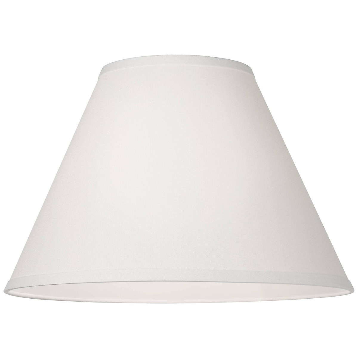 Set of 2 Antique White Linen Medium Empire Lamp Shades 6.5" Top x 15" Bottom x 10.75" High (Spider) Replacement with Harp and Finial - Springcrest