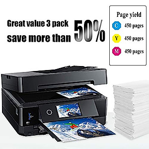 NoahArk 3 Packs 220XL Remanufactured Ink Cartridge Replacement for Epson 220 XL T220XL High Yield for Workforce WF-2760 WF-2750 WF-2630 WF-2650 WF-2660 XP-320 XP-420 Printer (Cyan/Magenta/Yellow)