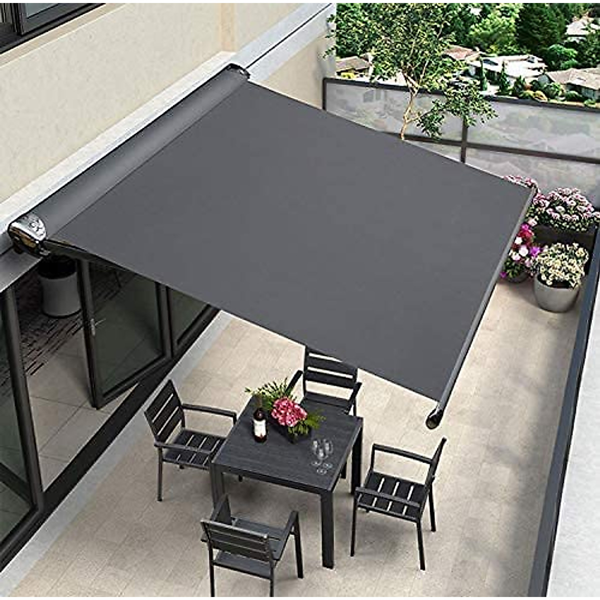 1800D Waterproof Canvas Cordura Fabric 60" Wx36" L Marine Awning Heavy Duty Fabric (PVC Backing) Anti-UV Reduce Glare Material for Outdoor/Indoor Sunbrella Tent Boat Cushion, Grey