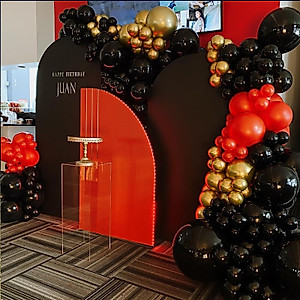 Red and Black Balloons, 120pcs Red and Black Gold Balloon Garland Arch Kit for Casino Theme Party Decorations, New Year, Hollywood Theme Party Decoration