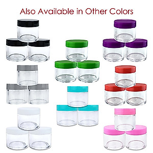 (Quantity: 30 Pieces) Beauticom 30G/30ML (1 Oz) Round Clear Jars with Black Flat Top Lids for Beads, Gems, Glitter, Charms, Small Arts and Crafts - BPA Free