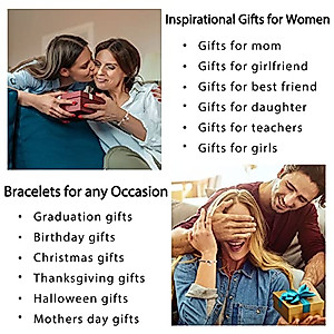 NANOOER Gifts for Women Inspirational Bracelets for Women Gifts for Graduation Birthday Christmas Mothers day Valentines Thanksgiving Teacher Appreciation Gifts for Her Mom Best Friend Sister Women Girls