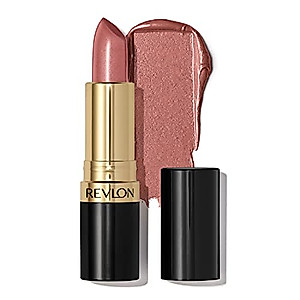 Revlon Super Lustrous Lipstick, High Impact Lipcolor with Moisturizing Creamy Formula, Infused with Vitamin E and Avocado Oil in Nude / Brown Pearl, Champagne on Ice (205)