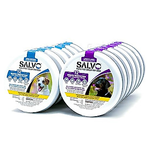 SALVO Flea and Tick Collar for Dogs - Pack of 2 for 12 Months of Protection - Flea and Tick Prevention for Dogs (Large)