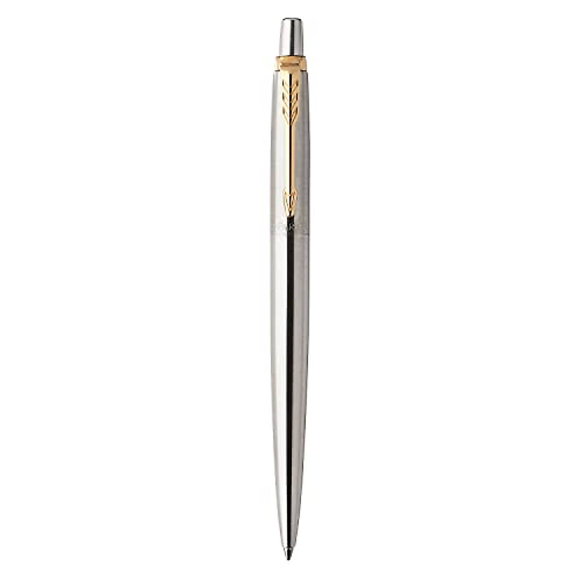 Parker Jotter Gel Pen, Stainless Steel with Gold Trim, Medium Point, Black Ink