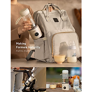 Momssy Portable Bottle Warmer for Travel, Baby Bottle Warmer for Breastmilk Formula, Smart Temperature Control, Travel Bottle Warmer for Baby Brew, Milk Warmer for Baby USB Rechargeable, Auto Shut-Off