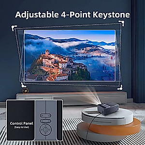 Portable Mini Projector with WiFi & Bluetooth, Full HD 1080P Supported Outdoor Movie Projector Wireless Phone Mirroring, Smart Home Android Projector Digital Zoom for HDMI,USB,Laptop,PC,TV Stick,DVD