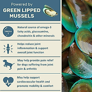 Canine Keeps Glucosamine for Dogs - Dog Hip and Joint Supplement - Glucosamine, Chondroitin, MSM, Green Lipped Mussel & Collagen for Joint Pain & Inflammation - Dog Joint Support Treats - 90 Ct.