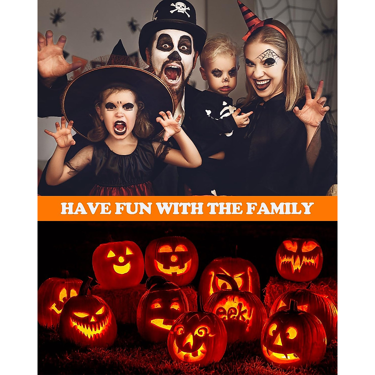 Halloween Pumpkin Carving Tools Kit, Professional and Heavy Duty Stainless Steel Pumpkin Cutter Knife Saw Scoop Tools Set for Kids or Adults, 7Pcs Carving Set for Halloween Decoration Jack-O-Lanterns