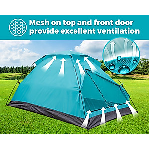 Alvantor Camping Tents Outdoor Travelite Backpacking Light-Weight Family Dome Tent 2 Person 2 Season Hiking Fishing Instant Portable Shelter Gift Easy Set-Up 86"*59"*46"