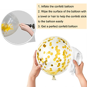 TUPARKA 12 inches Yellow White Gold Confetti Balloons 60 Pack Pastel Yellow White Party Balloon for Sunflower Honeybee Theme Birthday Baby Shower Party Supplies