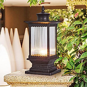 MODEBHD Outdoor Post Lights Bronze Fixtures，Balcony Pillar Lamp Outdoor Courtyard Waterproof Column Lamp Continental Wall Lamp Villa Door Lamp Aluminum Decorative Columns Post Lantern