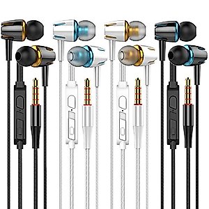 A9 Headphones Earphones Earbuds Earphones, Noise Islating, High Definition, Stereo for Samsung, iPhone,iPad, iPod and Mp3 Players (Mixed Color 4 Pairs)