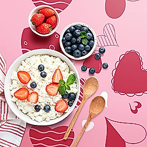 CAKKA Valentines Day Tablecloth Plastic 54x108 Inch, 2Pack Disposable Pink Heart Tablecloth, Rectangle Valentine Table Cloth Table Cover for Valentine’s Day Wedding Decor Decoration