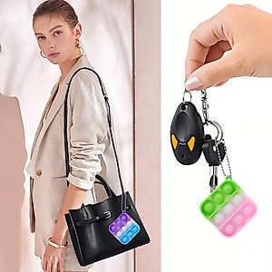 32 Pcs Mini Pop Fidget Toy Pack Simple Bubble Popping Keychain, Squeeze Rainbow Stress Relief Sensory Hand Toy, Office Desk Push Pops Bulk Toys for Kids Christmas Party Favors Student Gifts