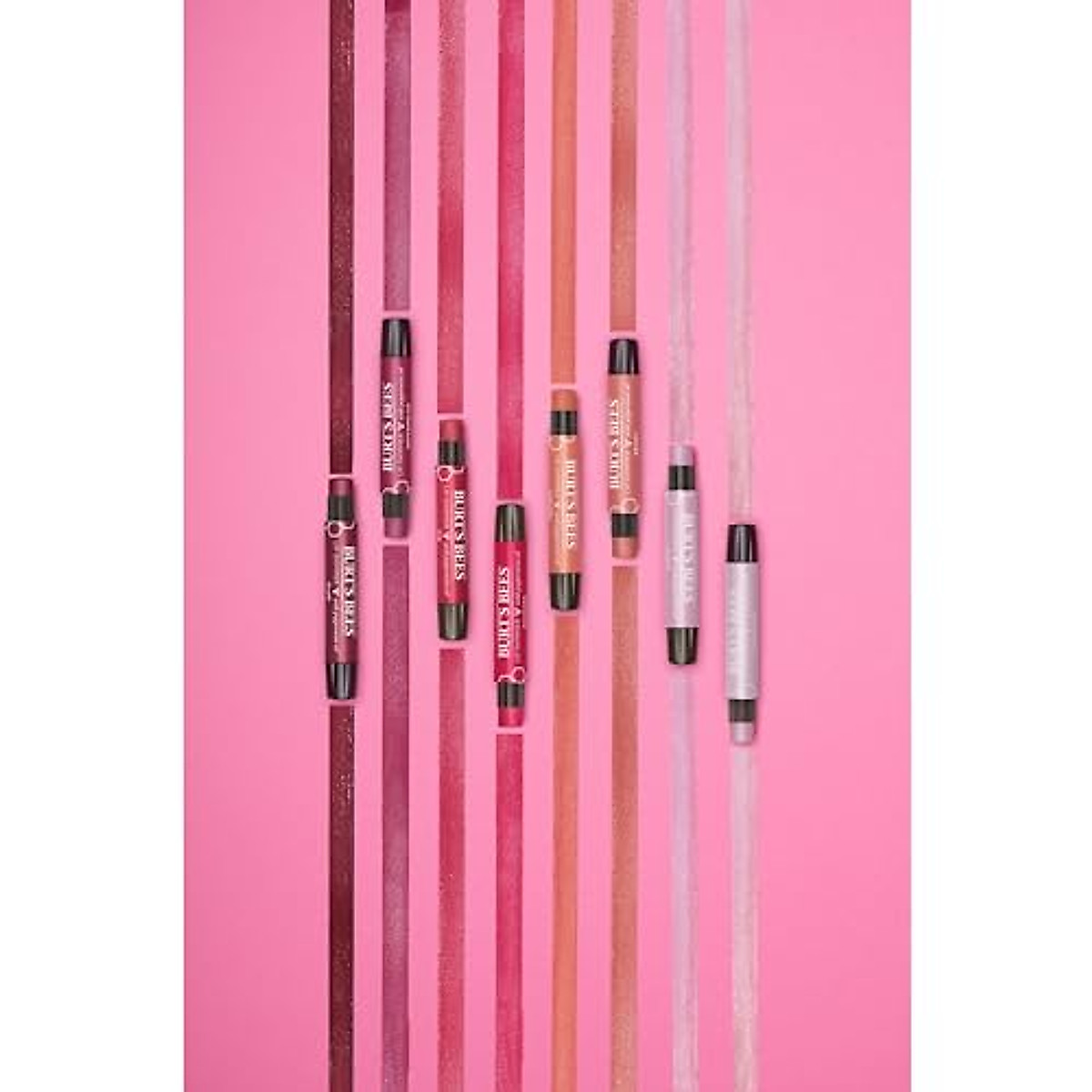 Burt's Bees Shimmer Lip Tint Set, Tinted Lip Balm Stick, Moisturizing for All Day Hydration with Natural Origin Glowy Pigmented Finish & Buildable Color, Champagne (4-Pack)