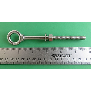 US STAINLESS 2 Pieces Stainless Steel 316 Eye Bolt 5/16" x 4 1/2" UNC Short Thread Marine Grade Pitch of 18