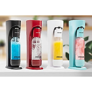 DrinkMate OmniFizz Sparkling Water and Soda Maker, Carbonates Any Drink, with 3 oz CO2 Test Cylinder (Matte Black)
