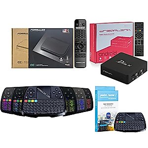Formuler CC 4K Hybrid UHD + ATSC & OTT Media Receiver 2GB Ram 16GB Memory + Bonus Dreamlink Dlite W Android Box + Bonus Formuler 7 Color Backlit Wireless Mini Keyboard.