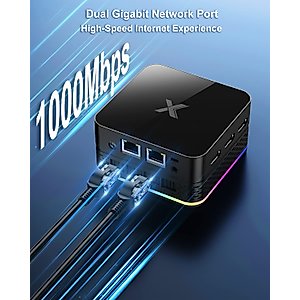 Mini PC with 11th Gen 4 Core Intel Celeron N5105 (up to 2.90GHz), 8GB DDR4 256GB SSD Micro Desktop Computer, 2.4G/5G Dual WiFi Bluetooth4.2 Dual Ethernet Ports