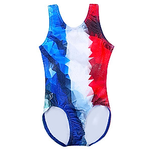 Dancina Patriotic Gymnastics Leotard Size 8 American Flag