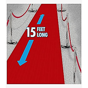 Amscan Stunning Red Fabric Floor Runner Decoration - 15' x 2' (1 Pc) - Perfect for Events, Parties, Celebrations
