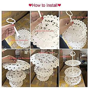 Set of 2 Pieces 3 Tier Dessert Stand Fruit Plate Cupcake Plastic White Cup Cakes Desserts Fruits Candy Buffet Serving Tray (White Round 2pcs)