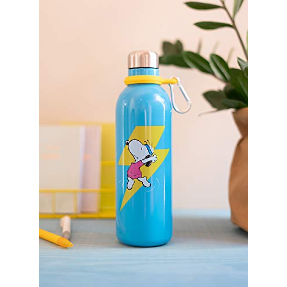 Grupo Erik Snoopy Metal Hot&Cold Bottle 500ml - 17 oz | Snoopy Gifts | Hot And Cold Water Bottle | 500ml Water Bottle | Water Bottle Metal | Cute Water Bottle