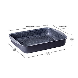 Ceramic Coated Roasting Pan/Lasagna Pan - With Natural Nonstick Coating, Safe For StoveTop and Oven Use / 16.1 x 11.7 x 2.7 inch