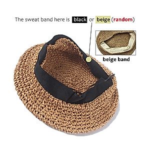 JH JOEJERRY Straw Beret Summer French Beret Hats for Women Artist Crochet Beret Khaki