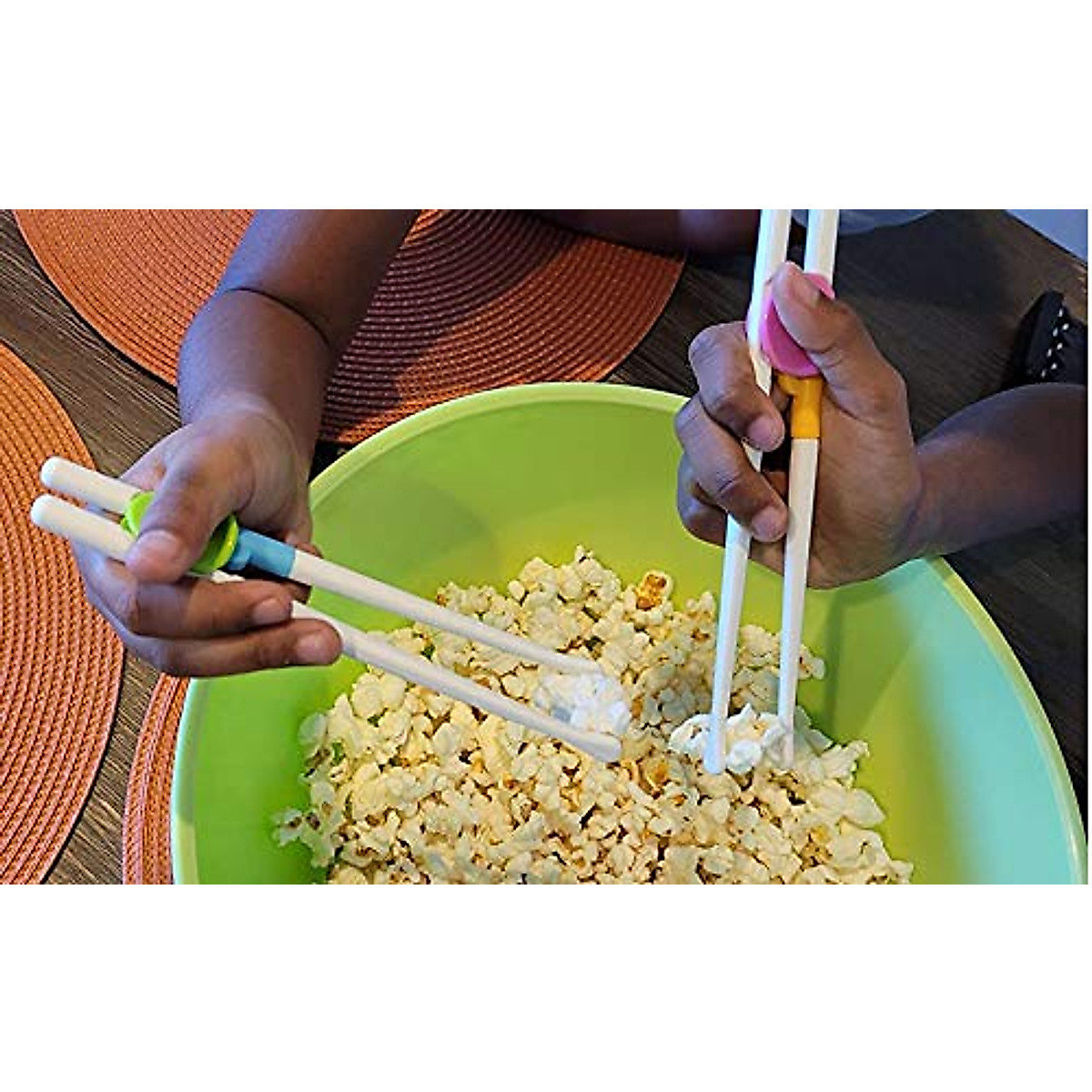 Zehhe 5 Pairs Easy to Use Cheater Training Chopsticks for Children and Adults , 1 Pcs Wood Spoon (5pairs)