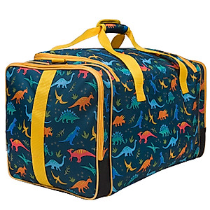 Wildkin Kids Weekender Duffel Bags for Boys & Girls, Perfect for Sleepovers and Travel Duffel Bag for Kids, Carry-On Size & Ideal for School Practice or Weekend Travel Bag (Jurassic Dinosaurs)