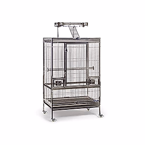 Prevue Pet Products Large Stainless Steel Play Top Bird Cage, Rust Resistant Metal Cage for Birds with Rooftop Ladder and Playtop
