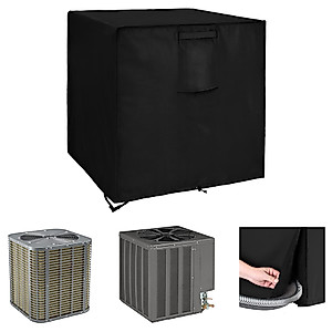 WOMACO Air Conditioner Cover for Outside Units Waterproof AC Covers Outdoor Central A/C Evaporative Cooler Cover Airconditioner Protector for Winter Exterior (Black, 36"L x 36"W x 39"H)