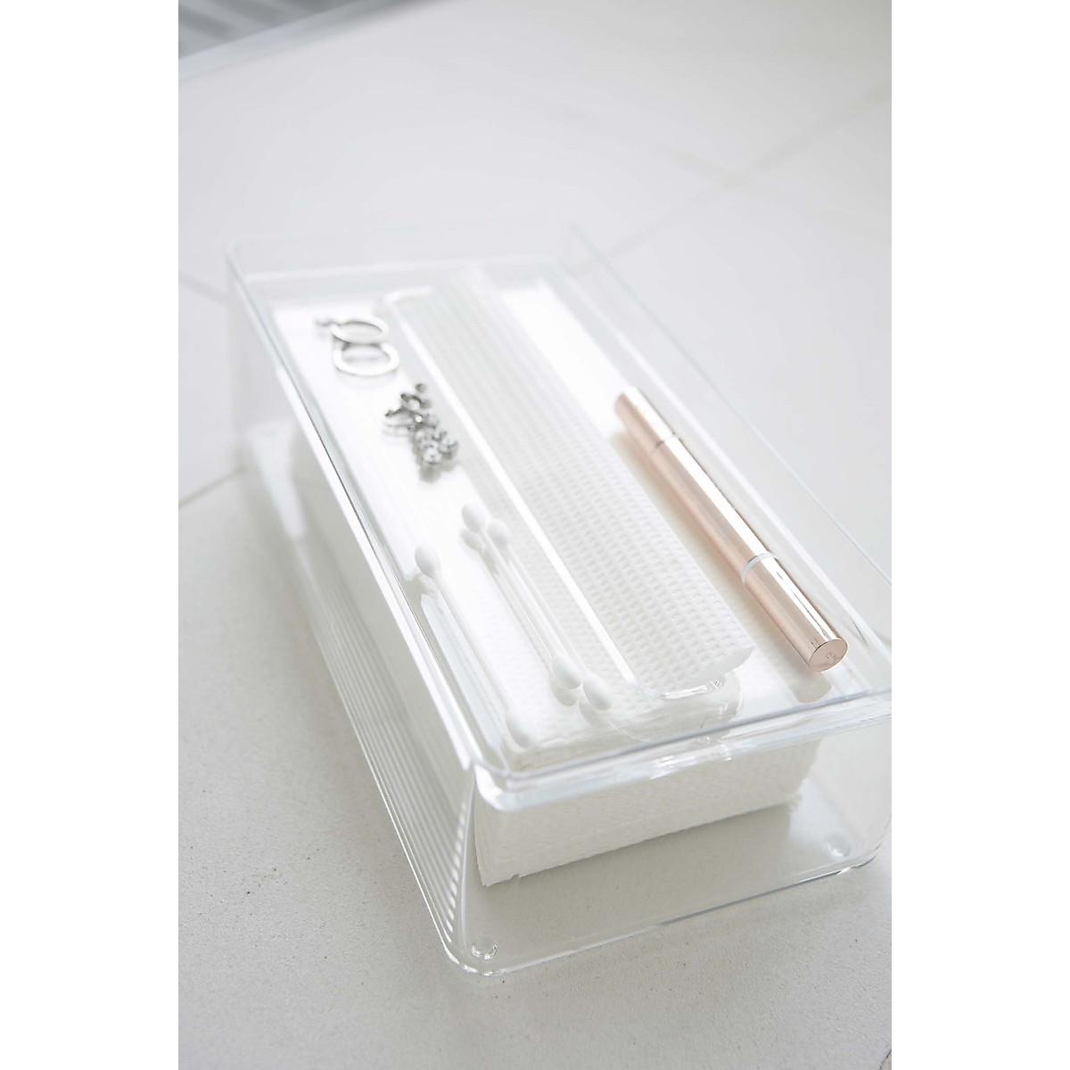 YAMAZAKI home 2334 Tissue Box Holder-Dispenser and Organizer, One Size, Clear