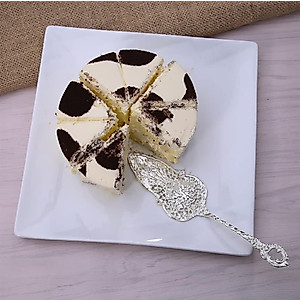 Singring Cake Knife and Server Set Wedding Cake Serving Set Zinc Alloy Cake Knife Shovel Silver Plated Set Birthday Cake Cutter
